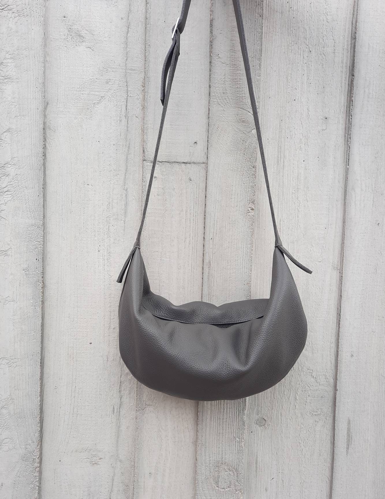 HONY Genuine Leather Croissant Bag: Handmade Half Moon Crossbody - Etsy