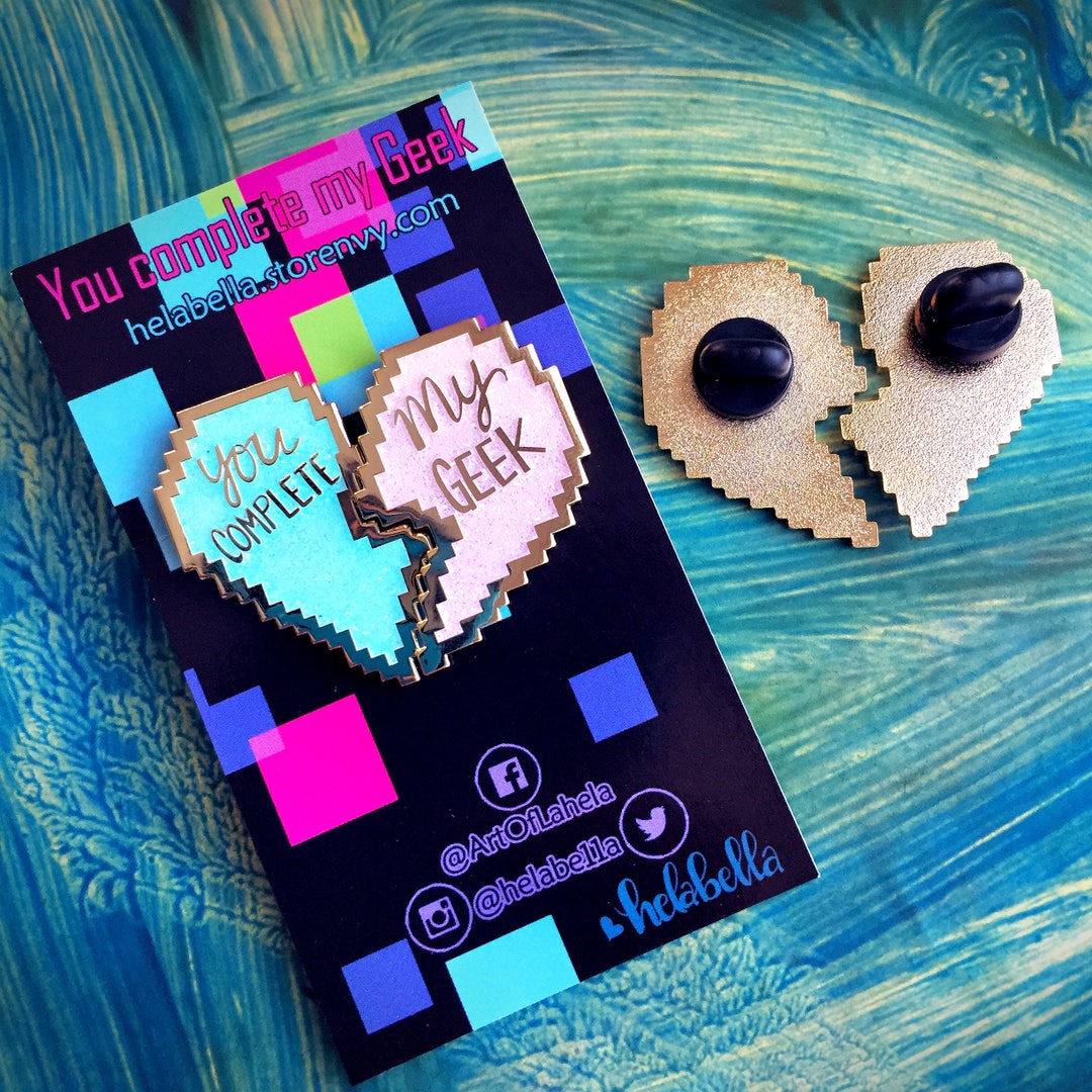 You Complete My Geek - Enamel Pin Set - Etsy