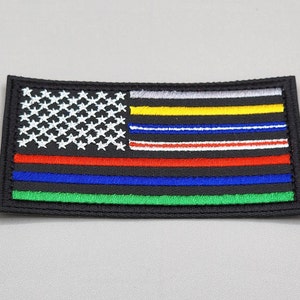First Responders Flag Patch, Embroidered Iron-on/hook & Loop Badge ...