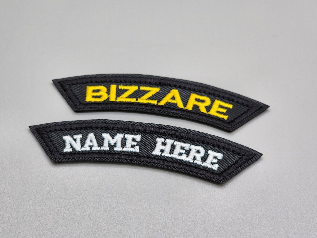 4” X 1” Top Rocker Name Patch, Embroidered Name Tag, Iron-on Custom ...