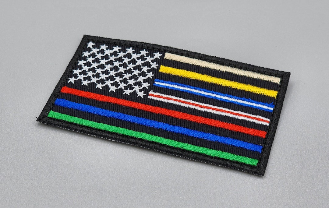 First Responders Flag Patch Embroidered Iron-on/velcro Hook - Etsy