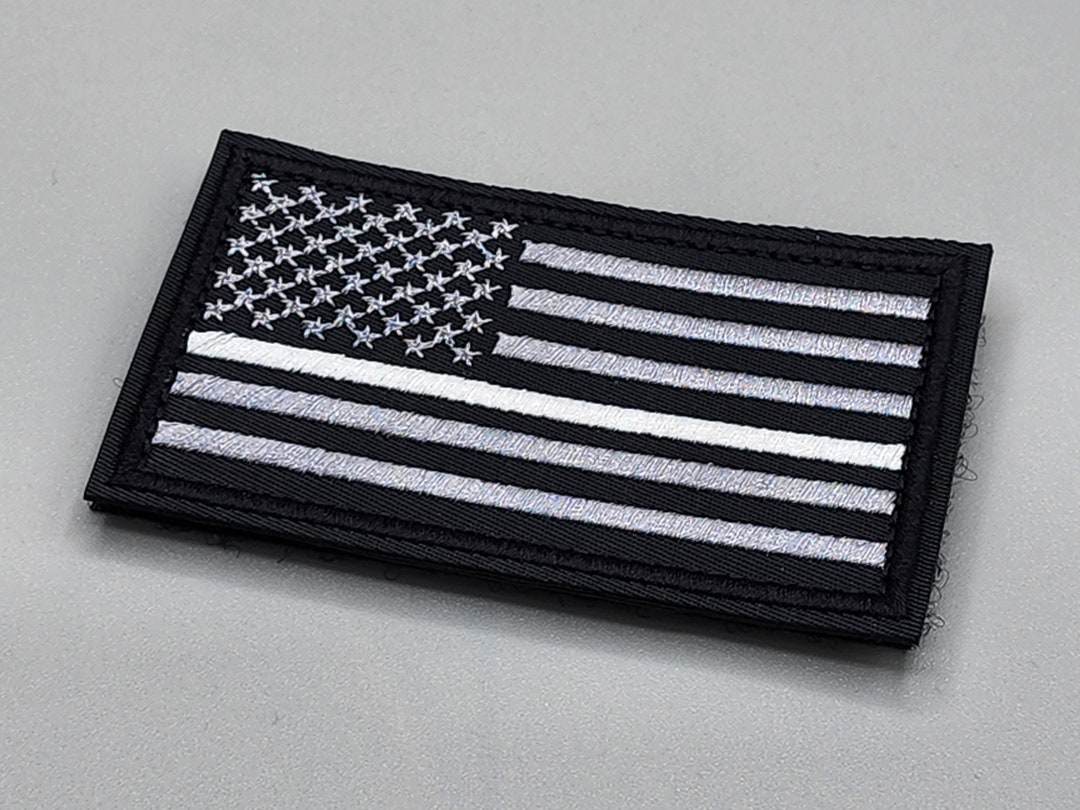 Thin White Line Flag Patch, First Responders Flag Patch, Embroidered ...