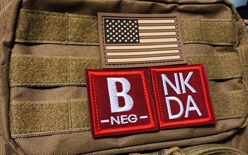 Blood Type Patch, 2"x2" Iron-on/sew-on or Hook and Loop Embroidered ...