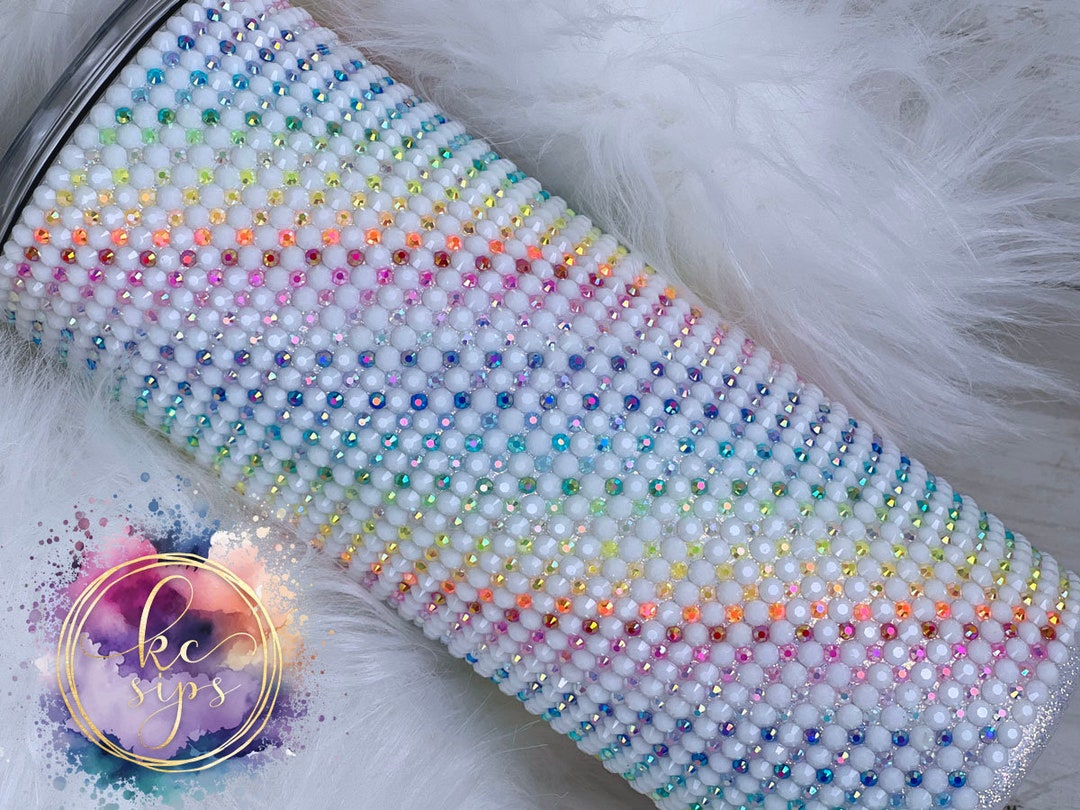 Rainbow Swirl Bling 25 Ounce Skinny Duo| Rhinestone Tumbler | Custom ...
