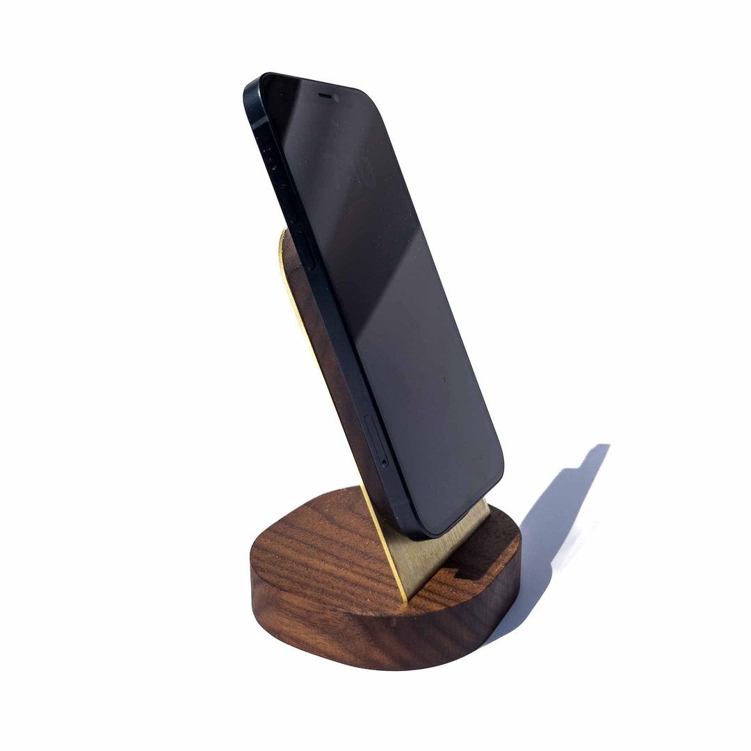 Walnut & Brass Mag Charging Stand - Etsy