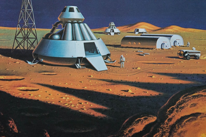 1972 Mars Base Vintage Sci-fi/space Age Print - Etsy