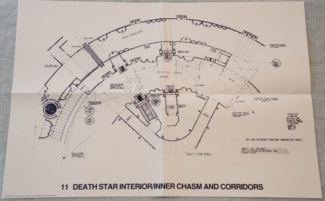 Star Wars Death Star Interior, Original 1977 Blueprint - Etsy