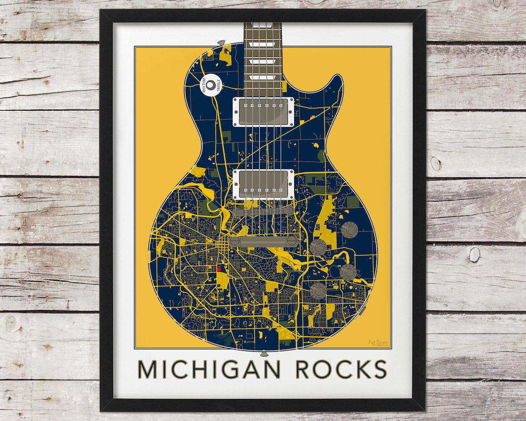 Michigan Stadium Print | Map | Michigan Wolverines Poster | Football ...