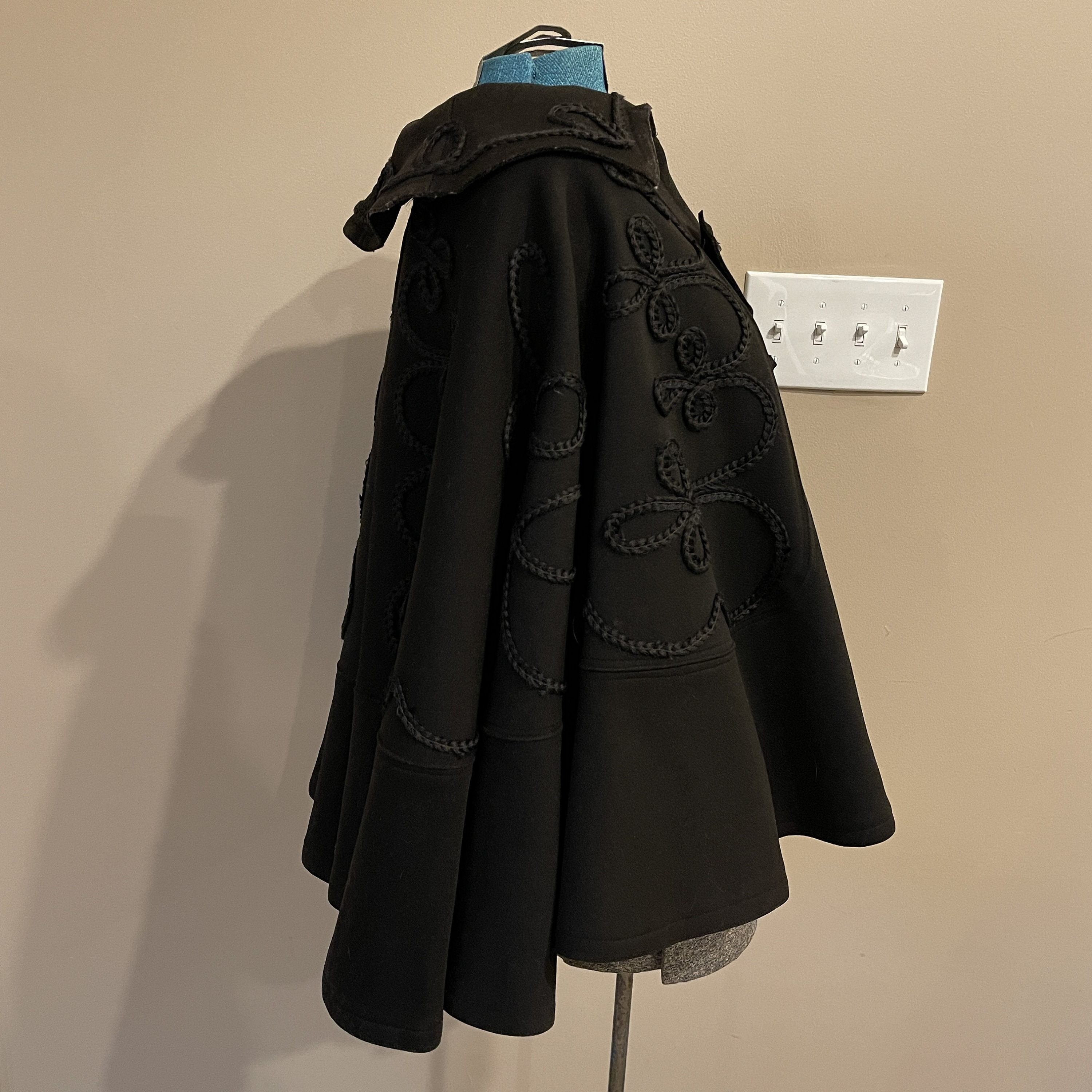 Antique Black Wool Cape With Beautiful Braided Trim Turn of the Century ...