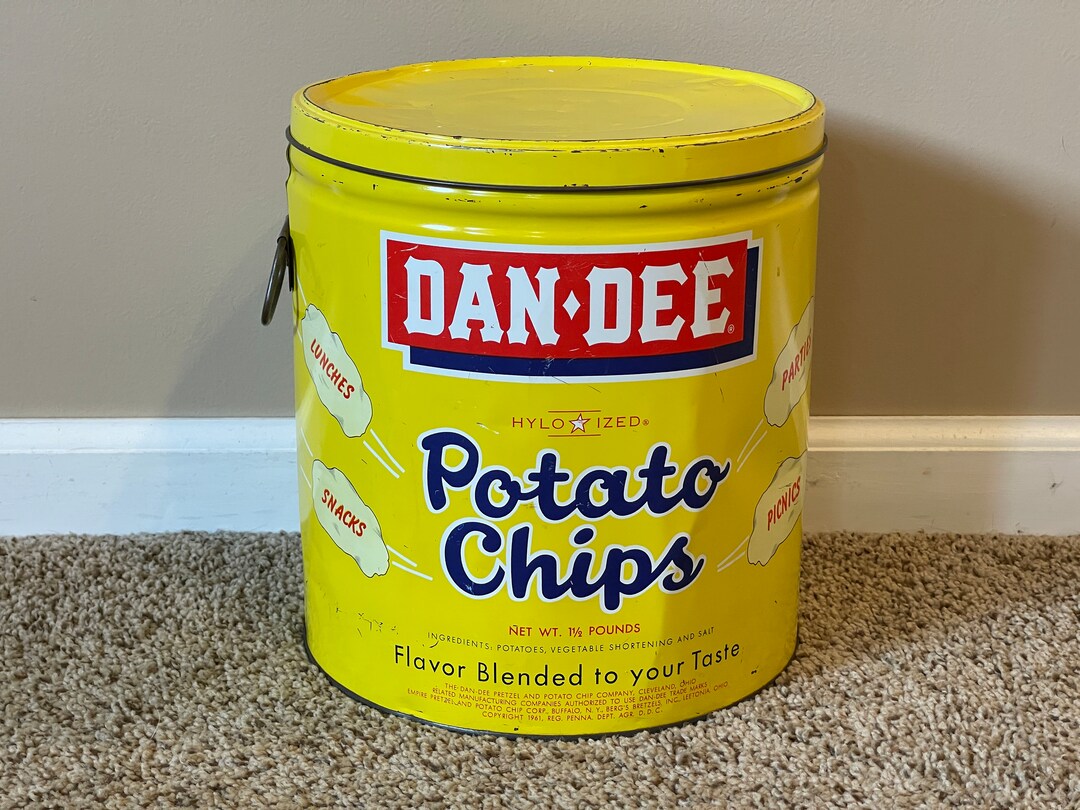 Dan-dee Potato Chip Can - 1 1/2 Pound Can - 1961 - Vintage Tin ...