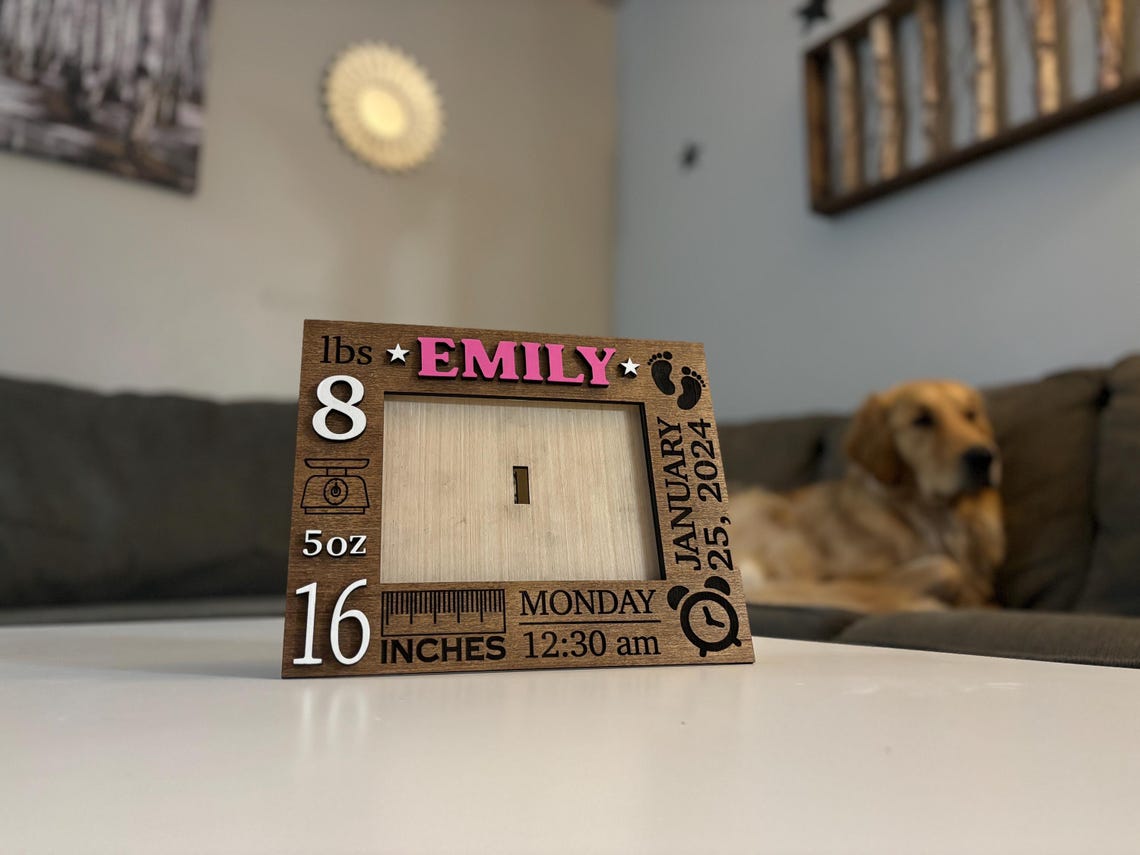 Personalized Baby Announcement Frames. - Etsy