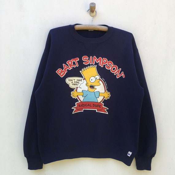Vintage Bart Simpson Crewneck Warm Shirt Animated Car… - Gem