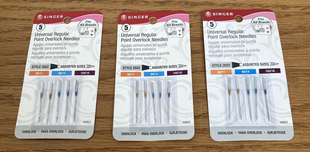 3 Packs 5 SINGER 04803 Universal Regular Point Overlock NEEDLES Style ...