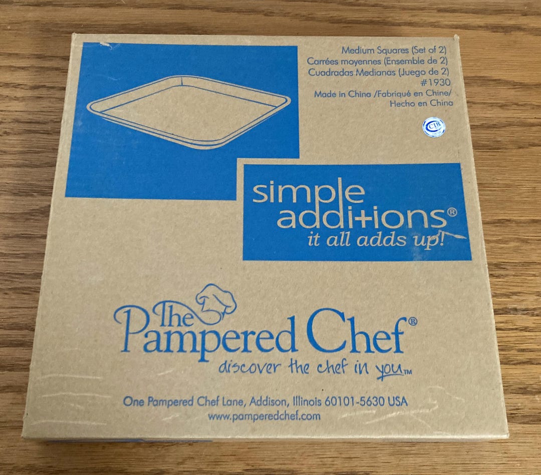 The Pampered Chef SIMPLE ADDITIONS White Medium Squares Set of 2 #1930 ...