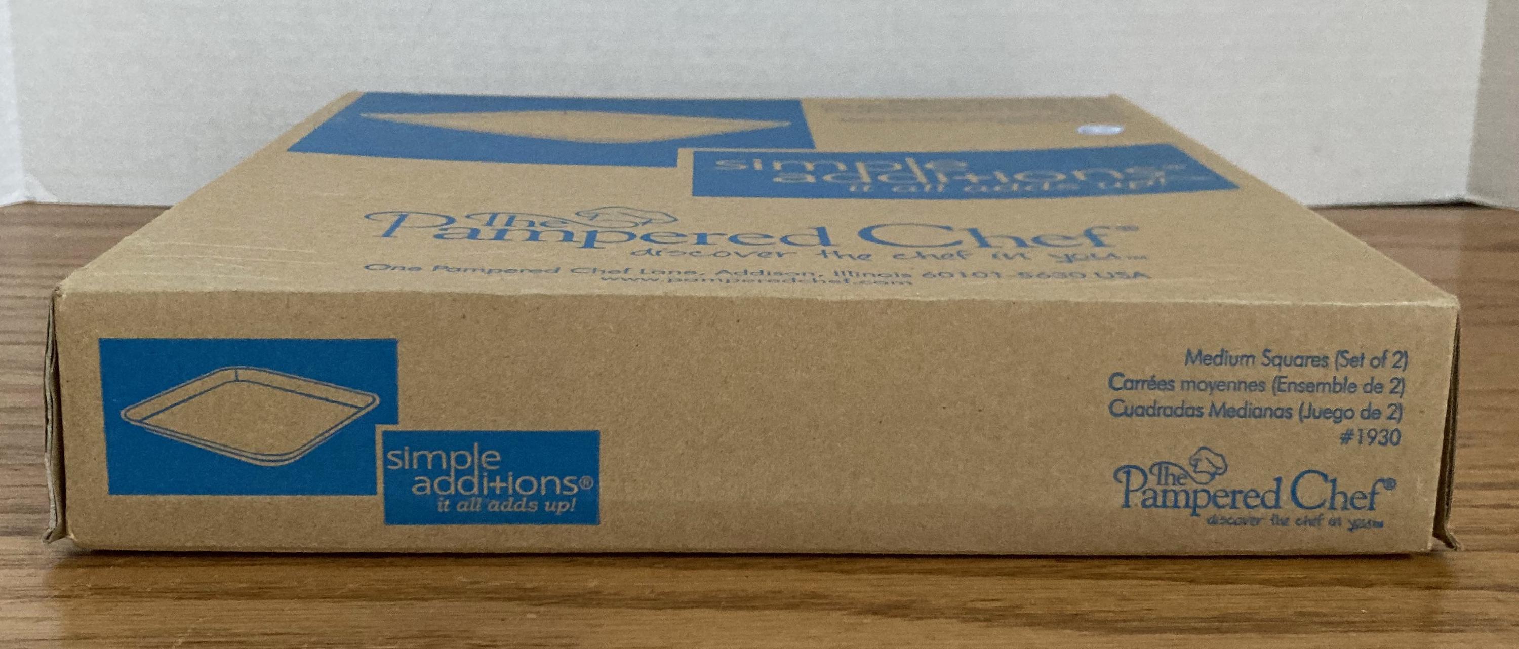 The Pampered Chef SIMPLE ADDITIONS White Medium Squares Set of 2 #1930 ...