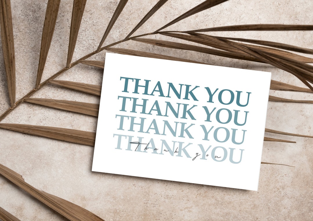 Thank You Cards Printable Minimal Wedding Party Thank You Guests Pastel ...