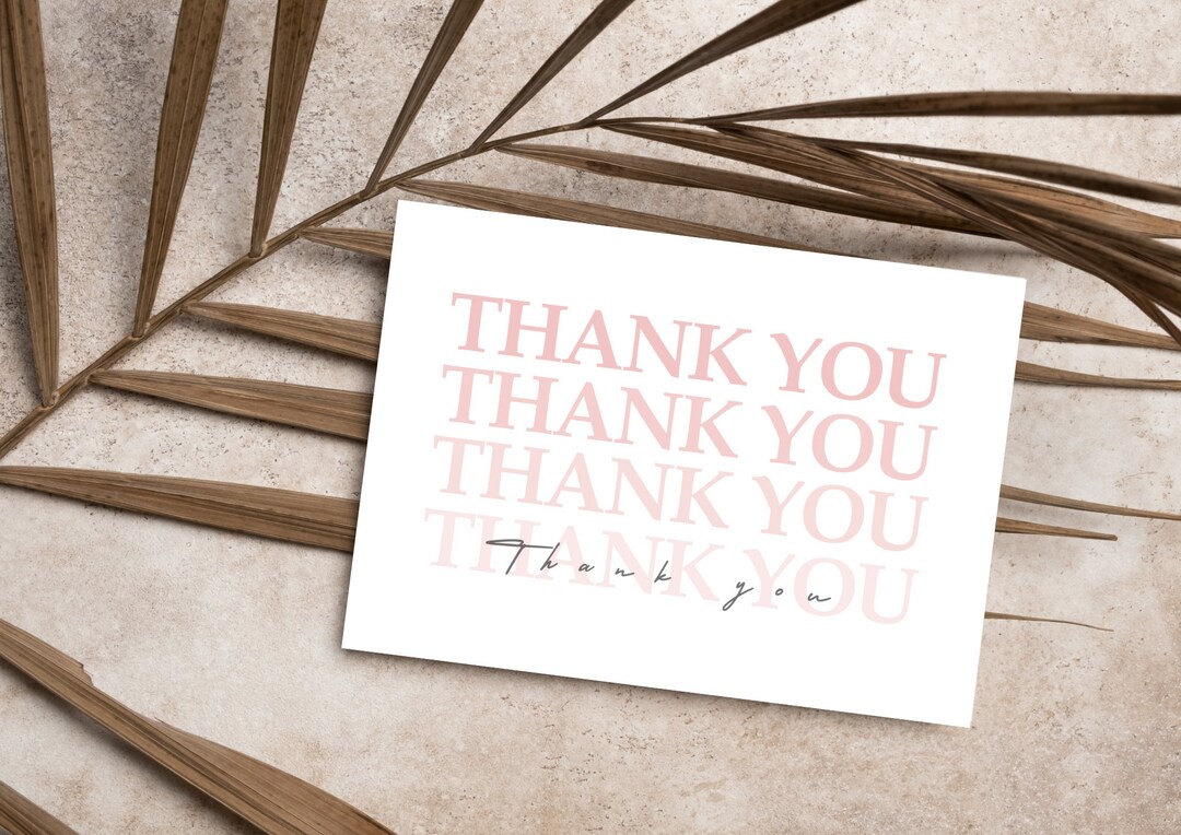 Thank You Cards Printable Minimal Wedding Party Thank You Guests Pastel ...