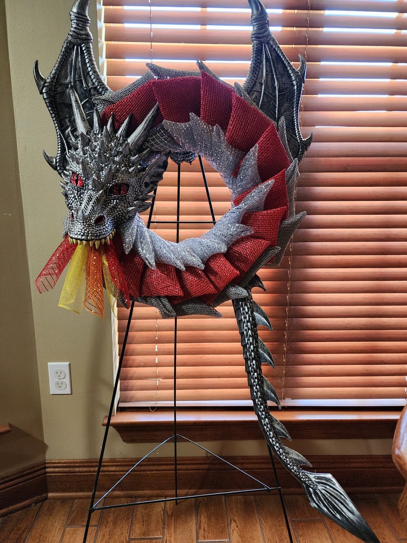 Dragon Wreath, Halloween Wreath, Dragon Door Hanger, Mythical Creature ...