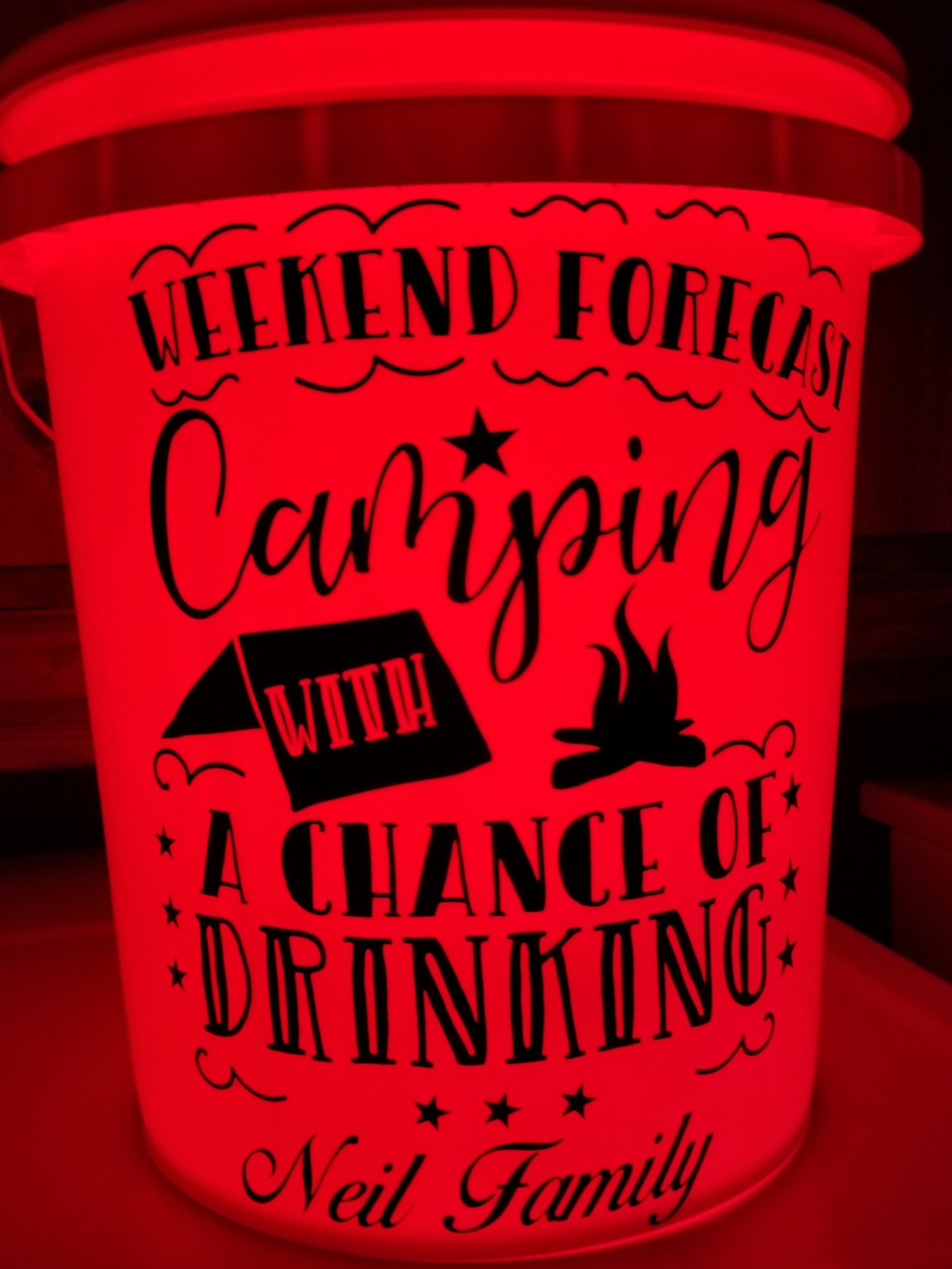 LED Light up Buckets Personalized LED Bucket Camping LED - Etsy