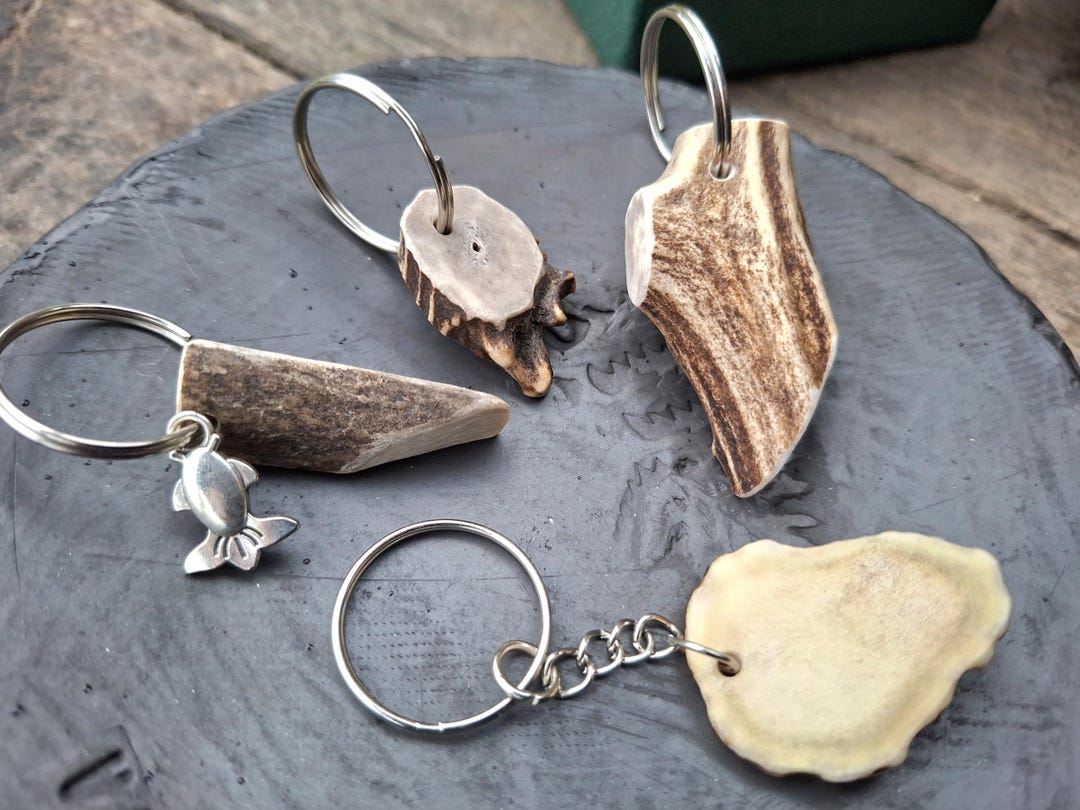 Roe Deer Keychain | Antler Moose Slice Keyring | Gift for Father - Etsy