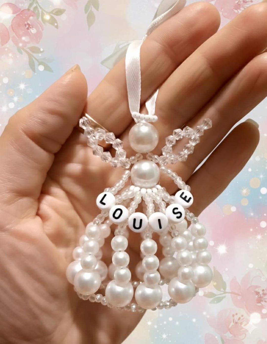 Custom Name Angel | Handmade Personalized Gift Angel Charm | Baptism ...