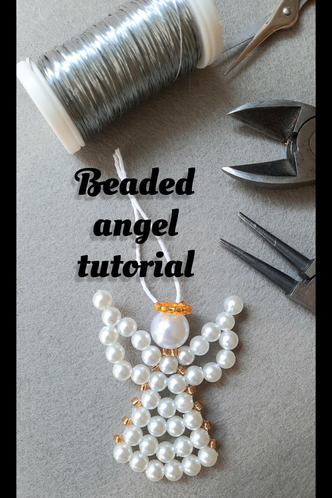 Beaded Angel Tutorial DIY, How to Make Small Beaded Angel, English ...