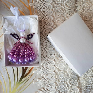 Christmas Purple Angel Ornament, Angel Gift With Gift Box, Purple ...