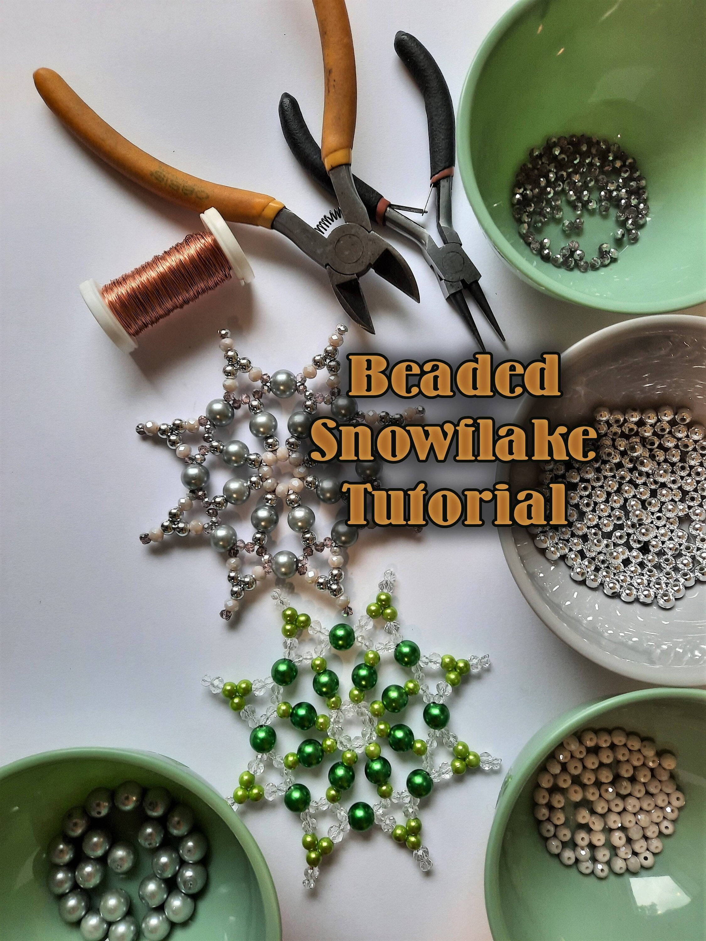 Beaded Snowflake Tutorial English, Holiday Tree Star Ornament Beading ...
