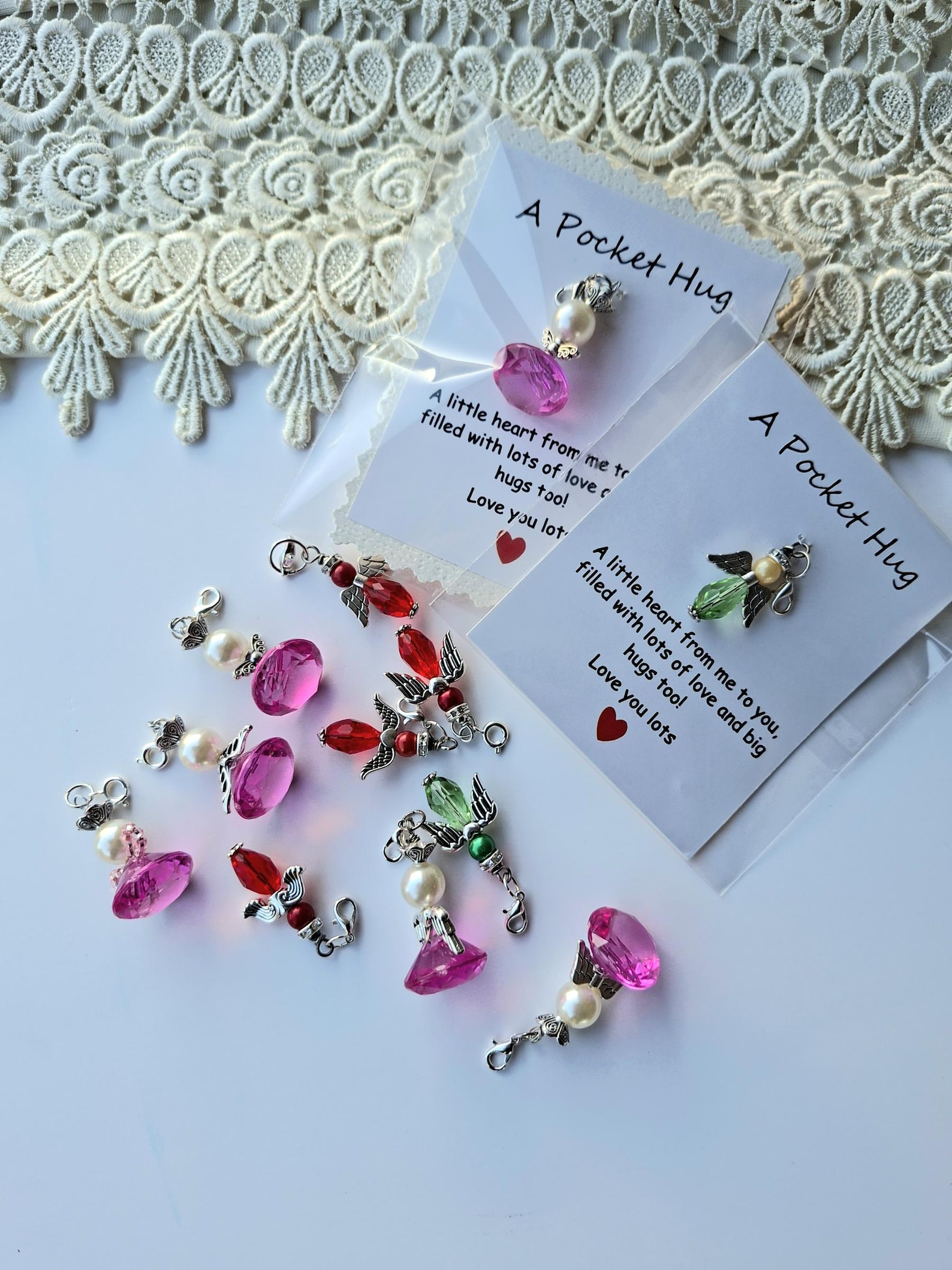 Pocket Hug Angel Lucky Charm | Zip Charm | Handmade Guardian Spiritual ...