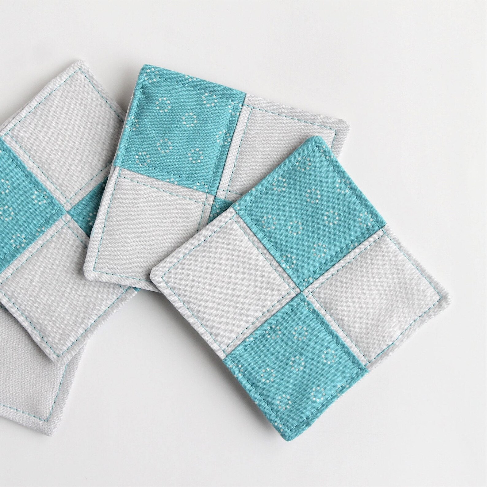 Quilted Mug Rug Quilted Coaster Set Set of 4 Coasters Mug - Etsy