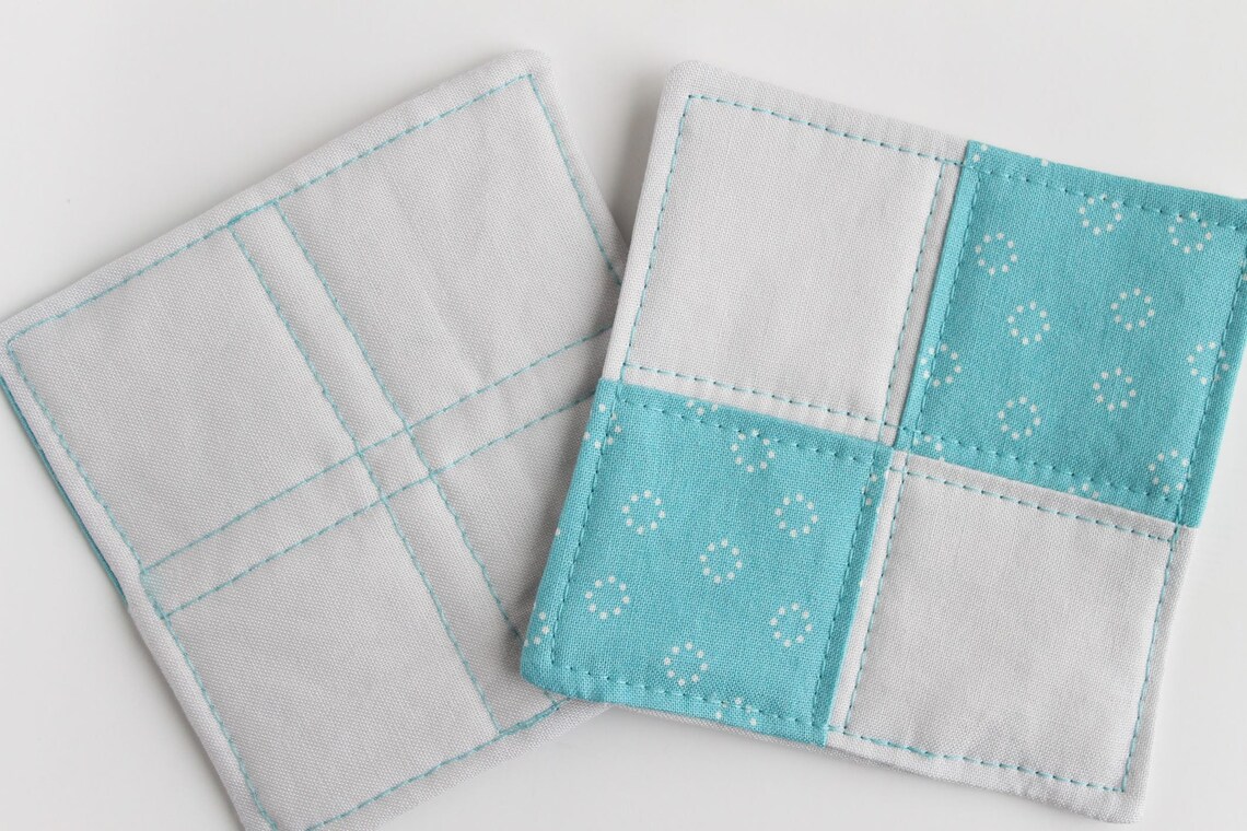 Quilted Mug Rug Quilted Coaster Set Set of 4 Coasters Mug - Etsy