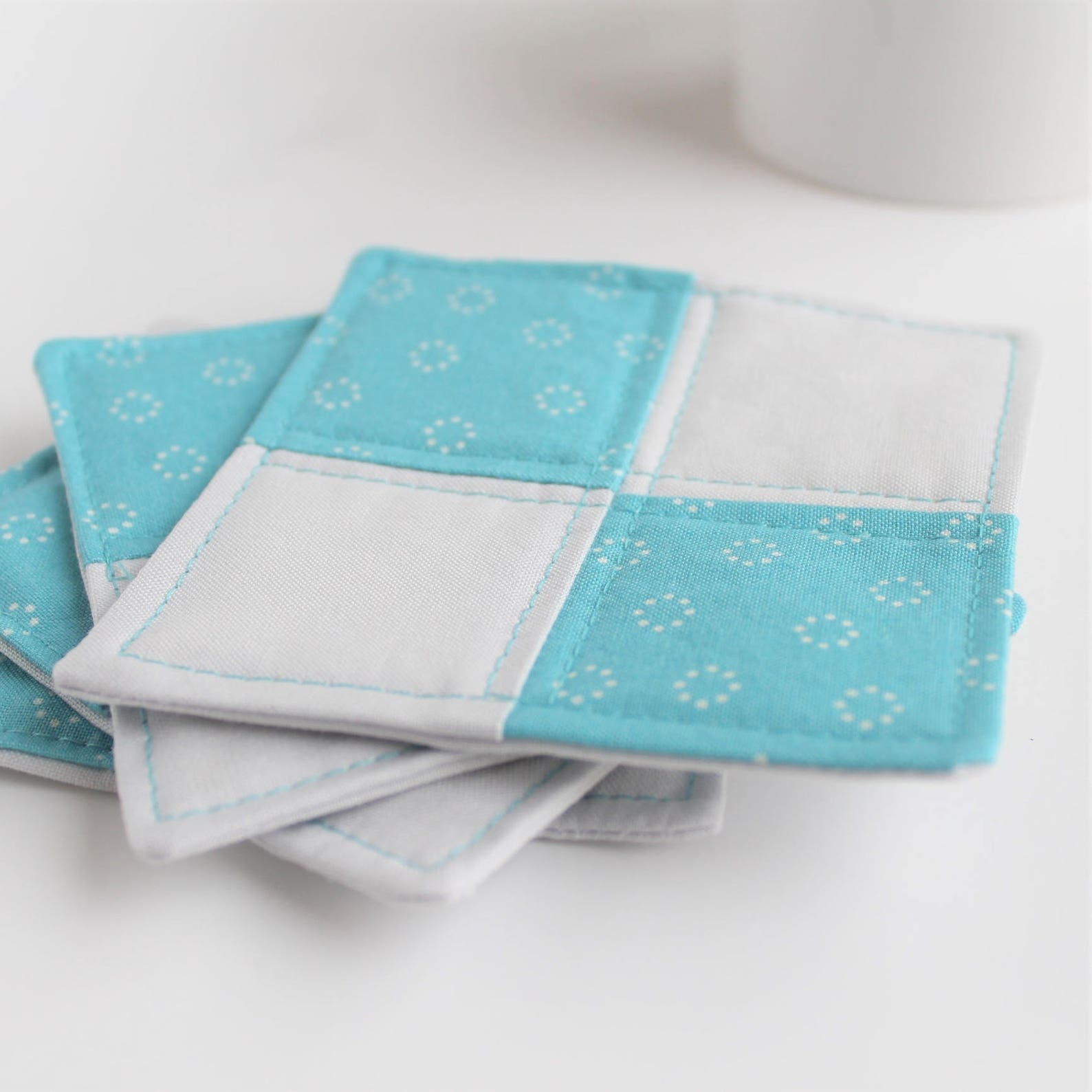 Quilted Mug Rug Quilted Coaster Set Set of 4 Coasters Mug - Etsy