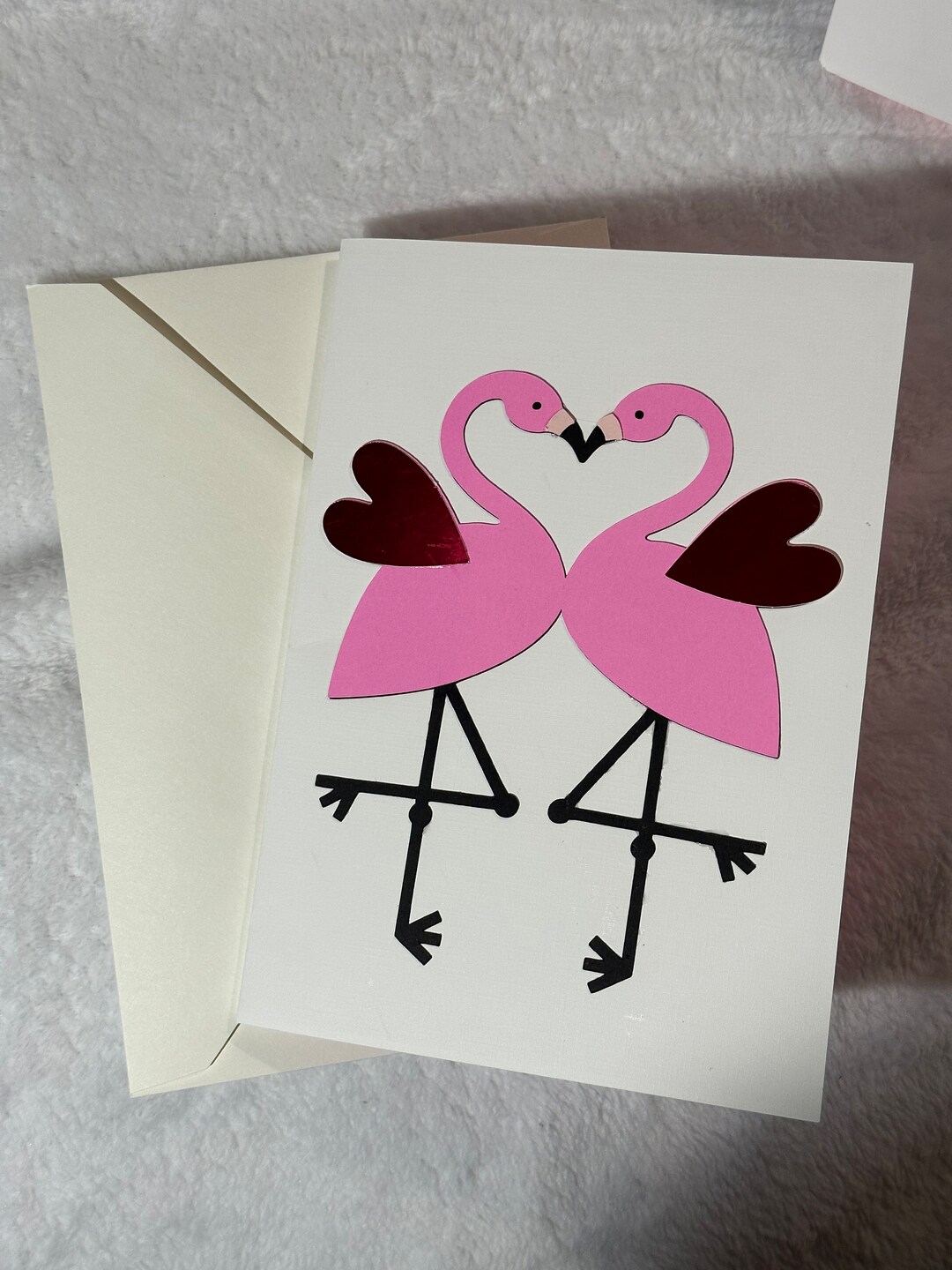 Pink and White We Just Fit Pink Flamingo Valentines Cards - Etsy