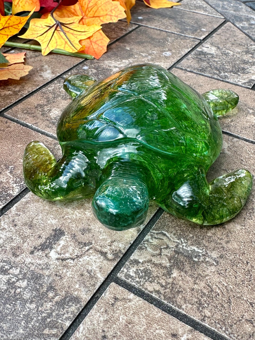 Green Transparent Resin Turtle, Epoxy Turtle, Textured Turtle, Turtle ...
