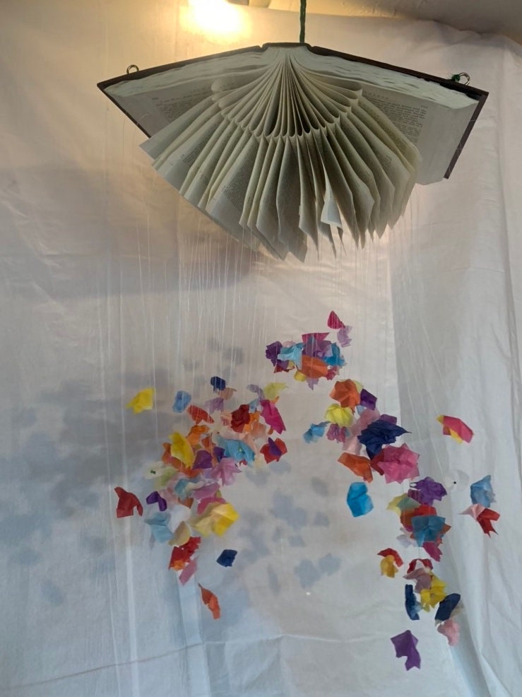 Handmade Floating Book Mobile Words in Bloom - Etsy