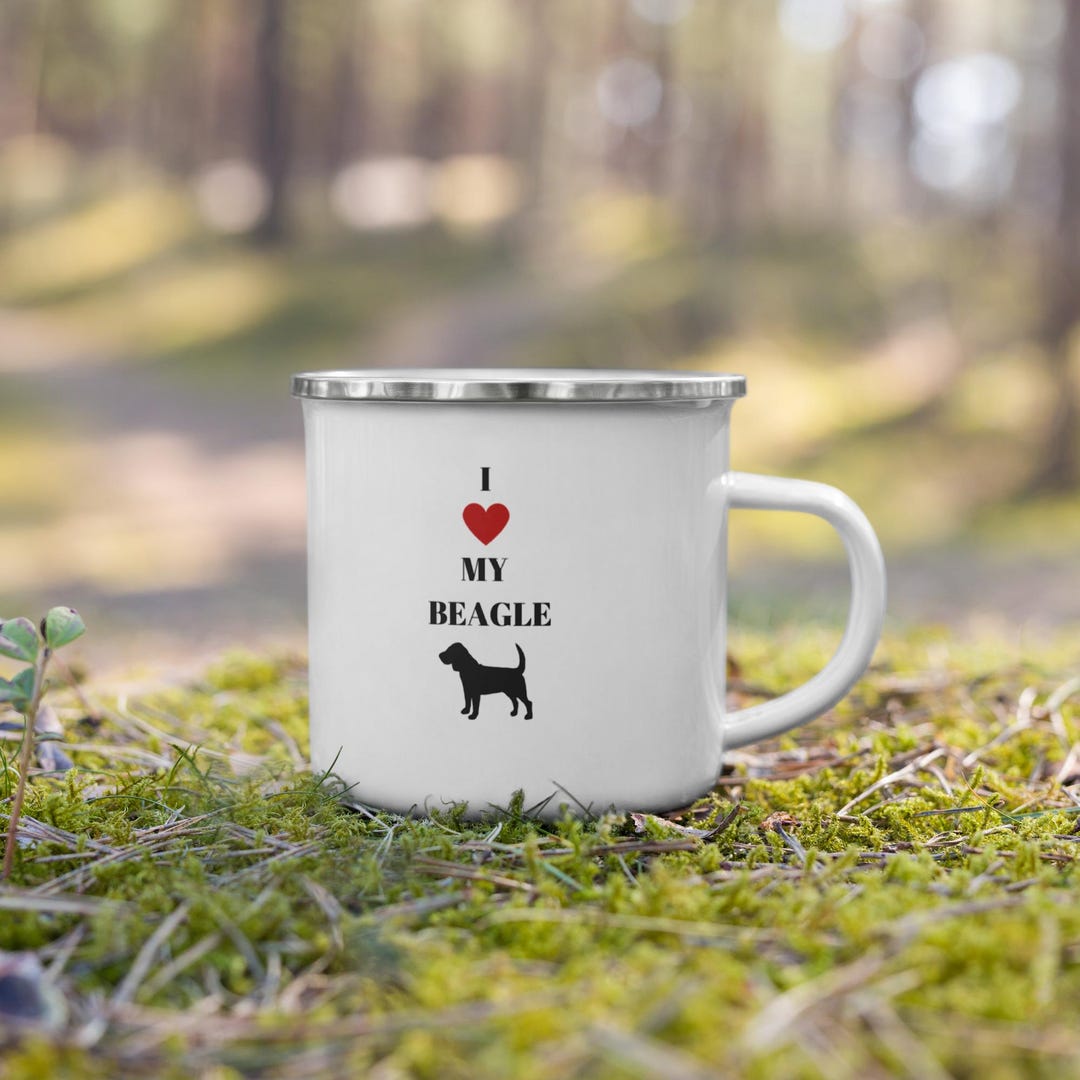I Love My Beagle Enamel Mug, Metal Dog Mug, Beagle Cup - Etsy