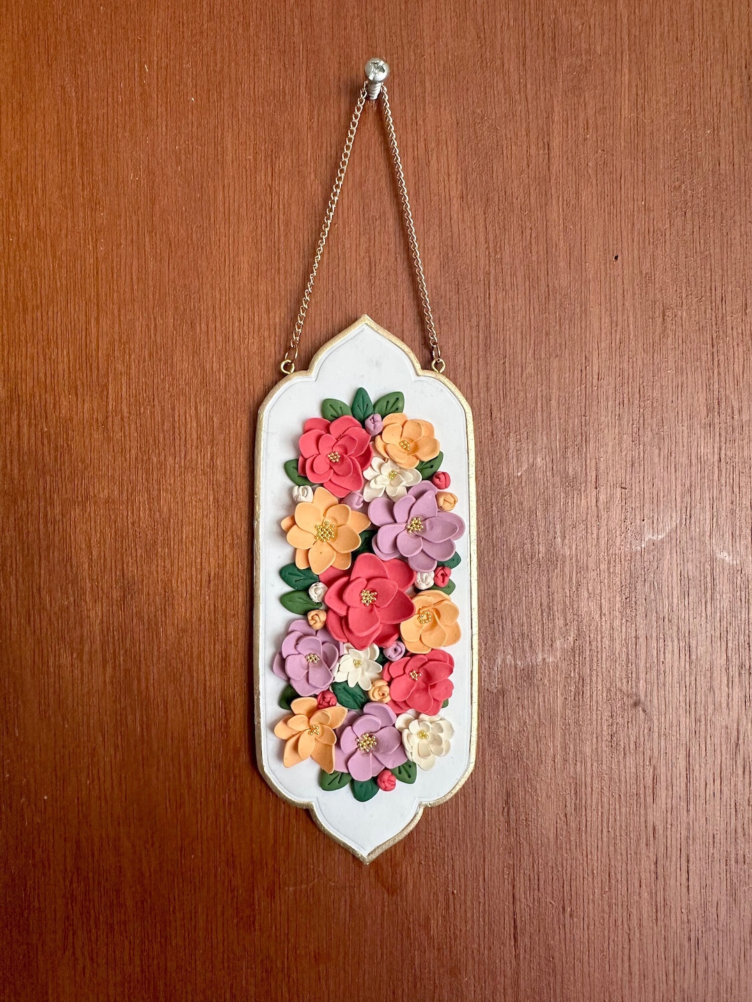 Spring Bouquet Floral Slab Wall Hang I Clay Flower Wall Art I Clay ...
