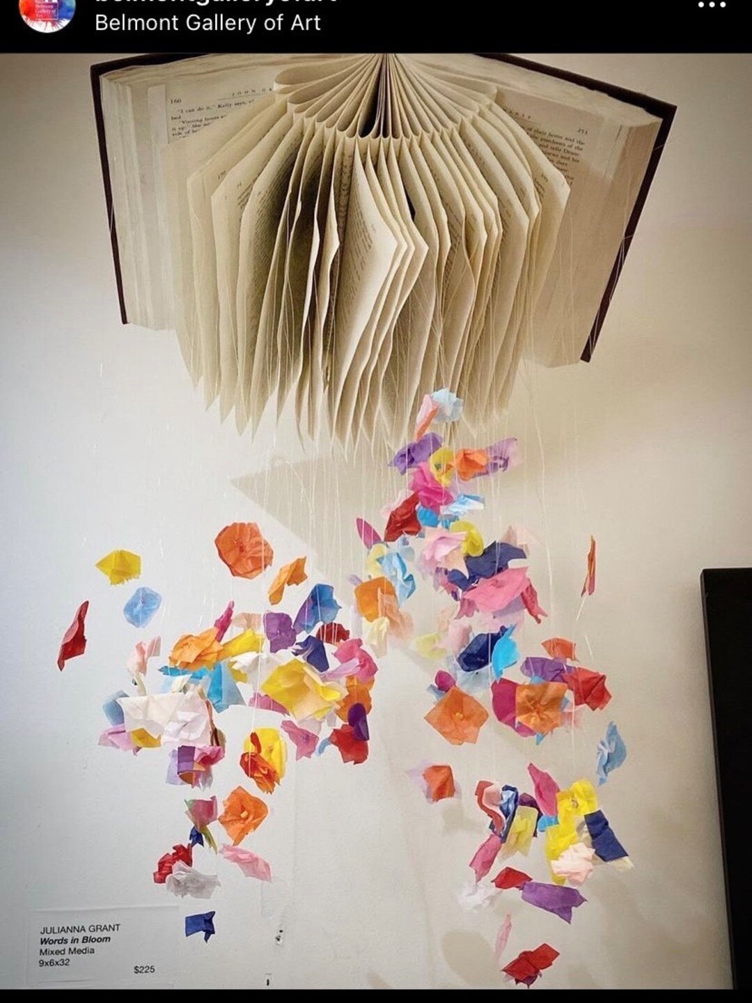 Handmade Floating Book Mobile - Words in Bloom - Etsy