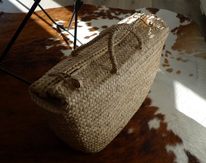 Palm Basket With Two Handles Portuguese Basket Handmade - Etsy