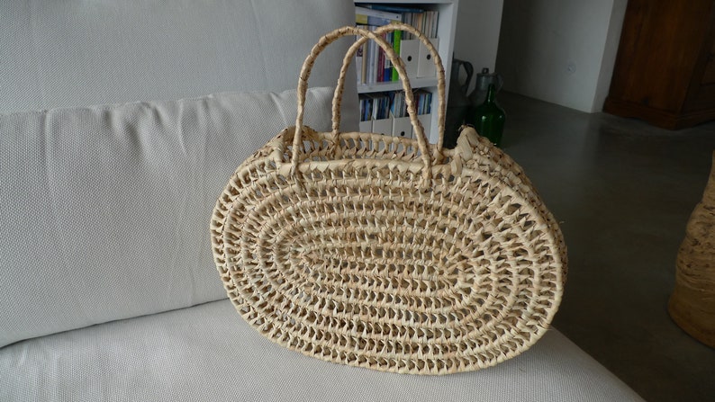 Palm Basket With Two Handles Open Work Palm Basket - Etsy
