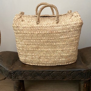 Palm Basket With Two Handles Portuguese Basket Handmade - Etsy