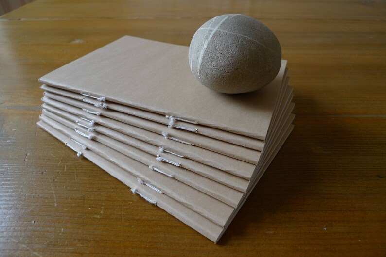 Handmade Plain Notebook Sewn by Hand, Plain Notebook for You to ...