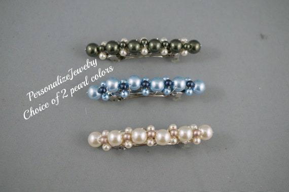 SMALL BARRETTE Wedding Flower Girl Barrette Beaded Junior | Etsy