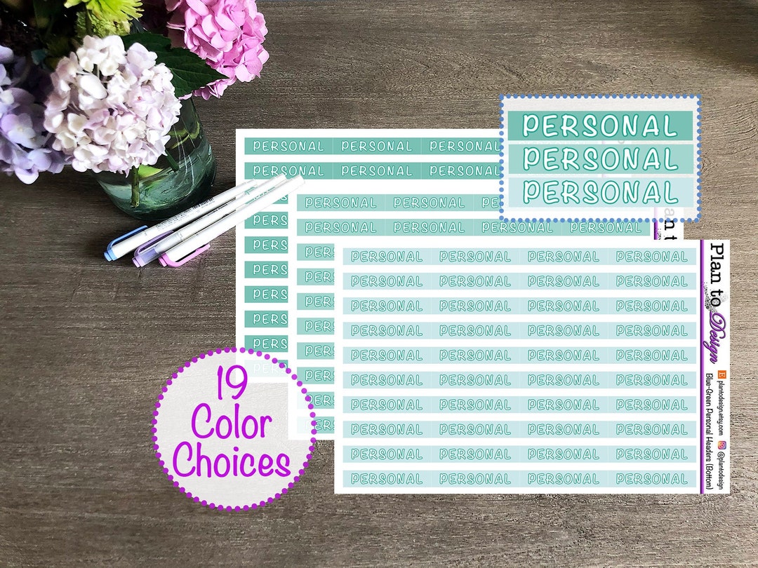 Personal MATTE Header Stickers 40 Made for Vertical - Etsy