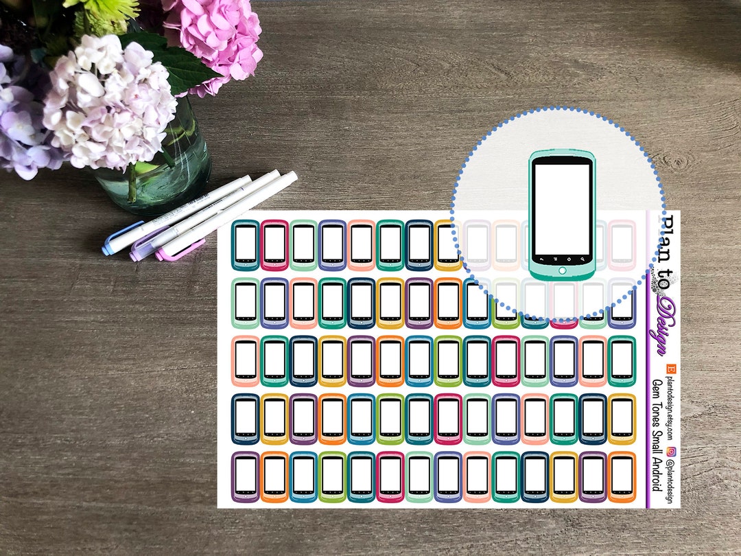 Small Android Cell Phone Planner Stickers 70 Made for - Etsy