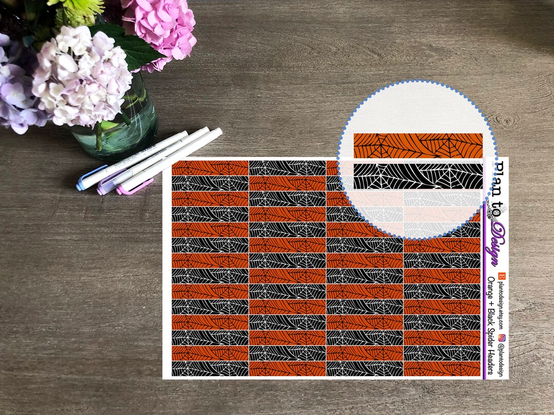 Orange and Black Spider Web Headers Made for Vertical - Etsy