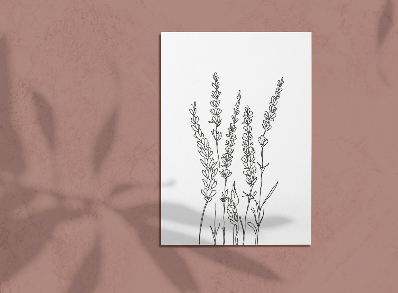 Lavender line art print lavender flowers Lavender print | Etsy