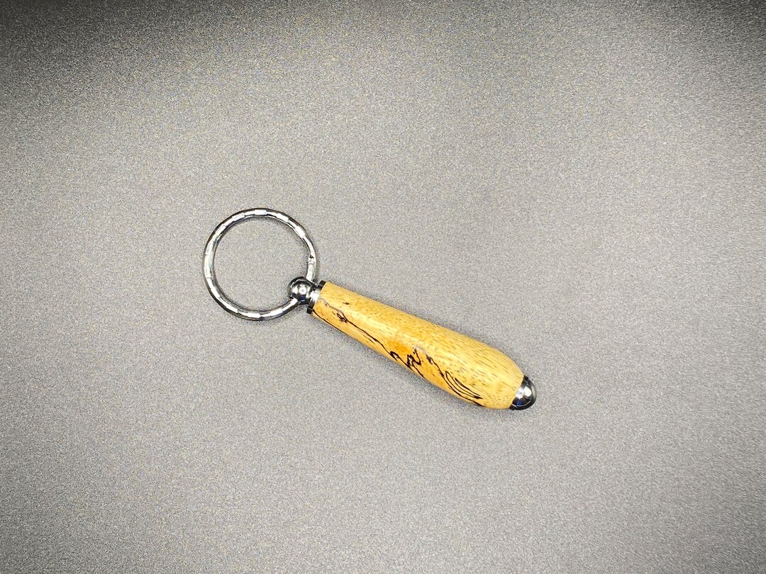 Hand-turned Keychain Made From Spalted Tamarind Wood - Etsy
