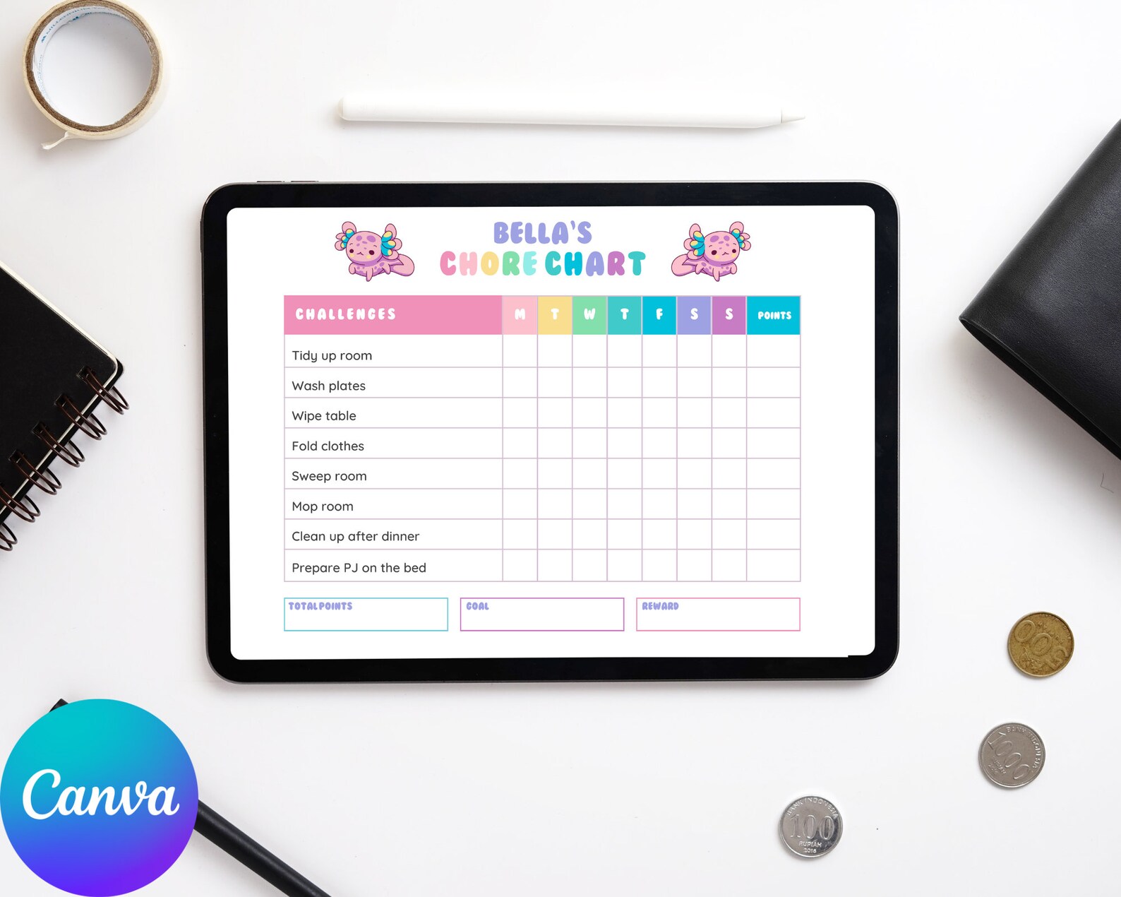 Editable Chore Chart for Teen Printable | Responsibility Checklist for ...