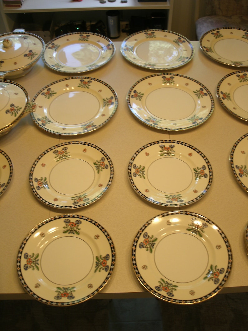Rare Grimwades Royal Winton Ivory Lotus 38 Piece Dinnerware Art Deco - Etsy